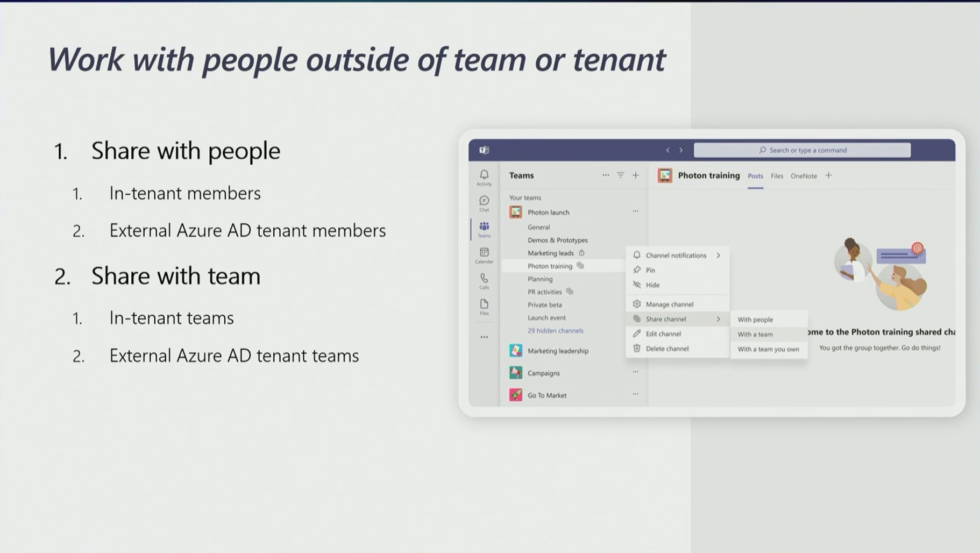 How can I switch channels without switching tenants in Teams - Connect
