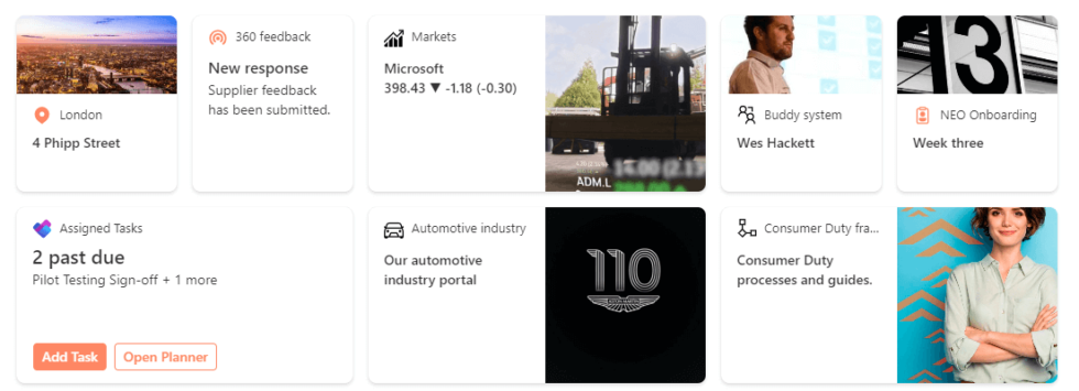 Viva Connections Dashboard Tiles Addin365